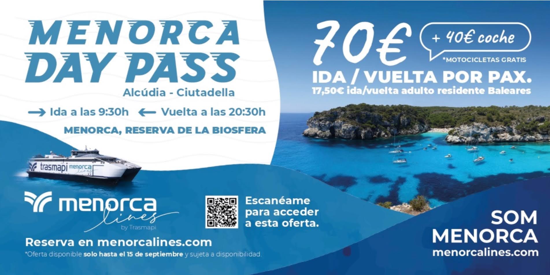 «Day Pass» también para el Alcúdia-Ciutadella de Menorca Lines ...