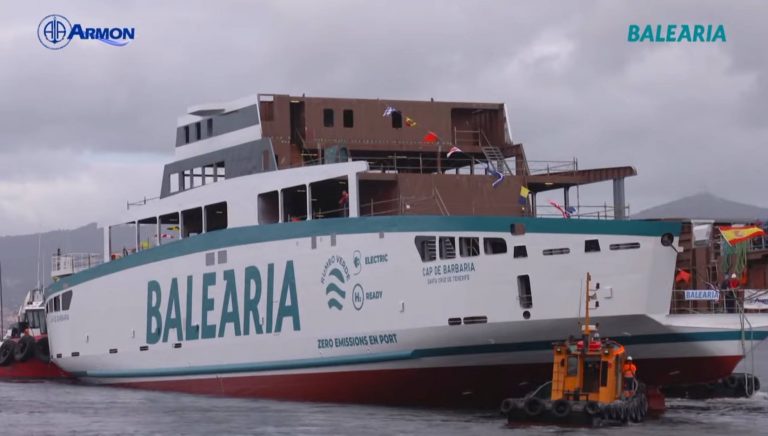 Baleària bota el ‘ferry’ eléctrico ‘Cap de Barbaria’ que incorporará al ...