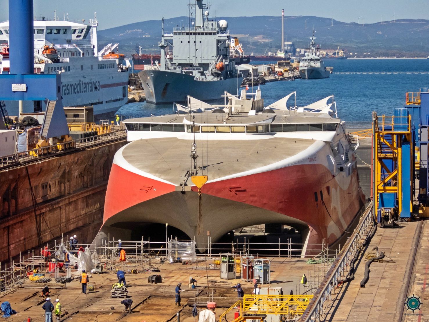 HSC «Tarifa Jet» de FRS de varada en Gibraltar – FERRYBALEAR